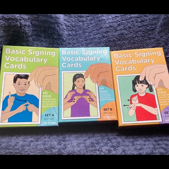 Other | 3 Sets Of Sign Language Cards | Poshmark